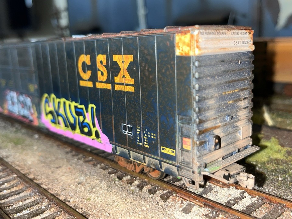 HO Scale Long Box Car Csx Custom Weathering Customer Graffiti | eBay