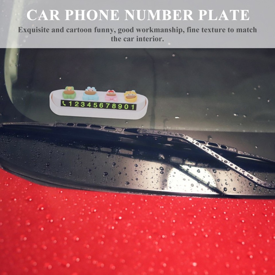 Car Temporary Parking Card Funny Cartoon Phone Number Car Plate car ...