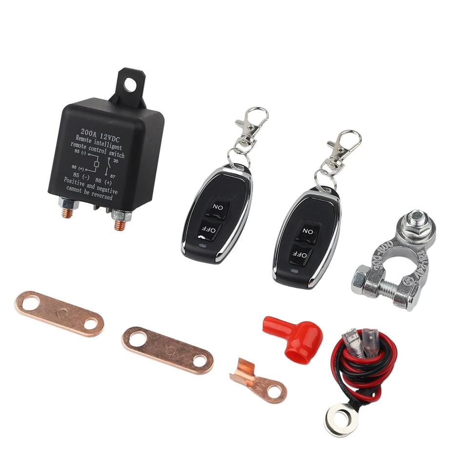 Wireless Dual Remote Car Battery Disconnect Relay Master Kill Cut-off ...