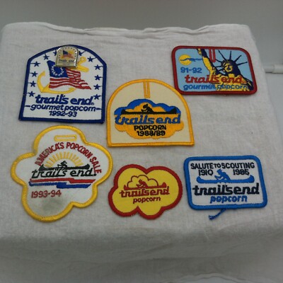 lot of 6 diff BSA Boy Scouts of America & Trails End Popcorn patches ...