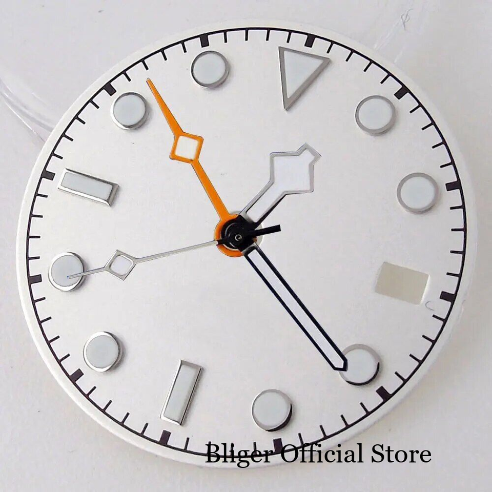 Luminous Mark 29mm Watch Dial Green Blue Black fit NH34 GMT Automatic ...