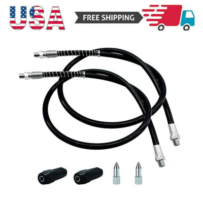 39in 6-Pc Grease Gun Hose Kit,Grease Gun Accessories set Includes 2pc ...