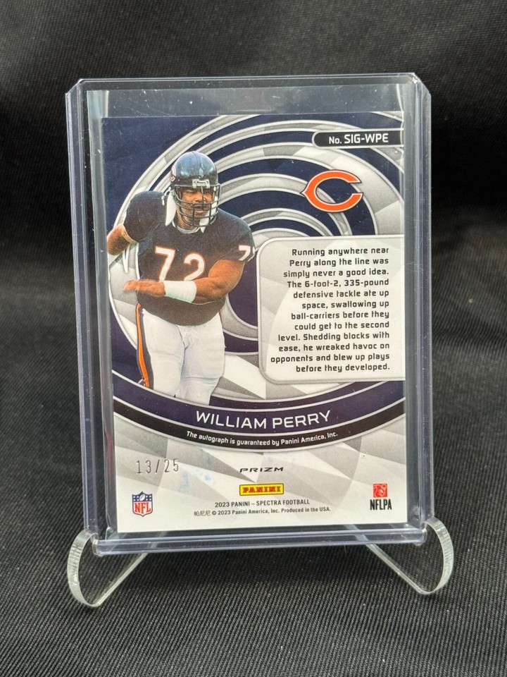2023 Panini Spectra William Perry "The Fridge" Auto Meta #13/25 Chicago ...