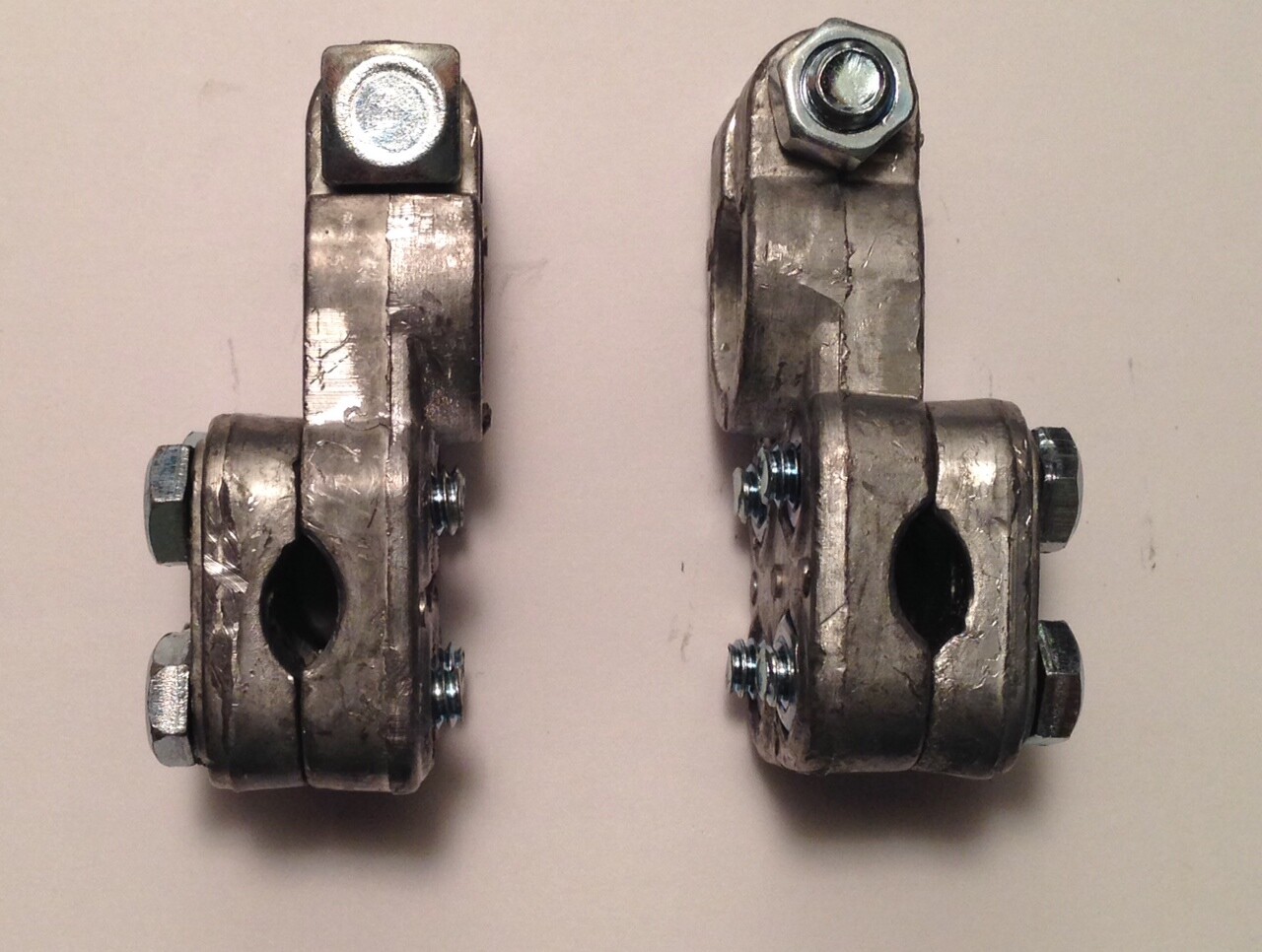 Heavy Duty battery cable ends pair 1 Pos. End & 1 Neg. End. Use on Cale ...