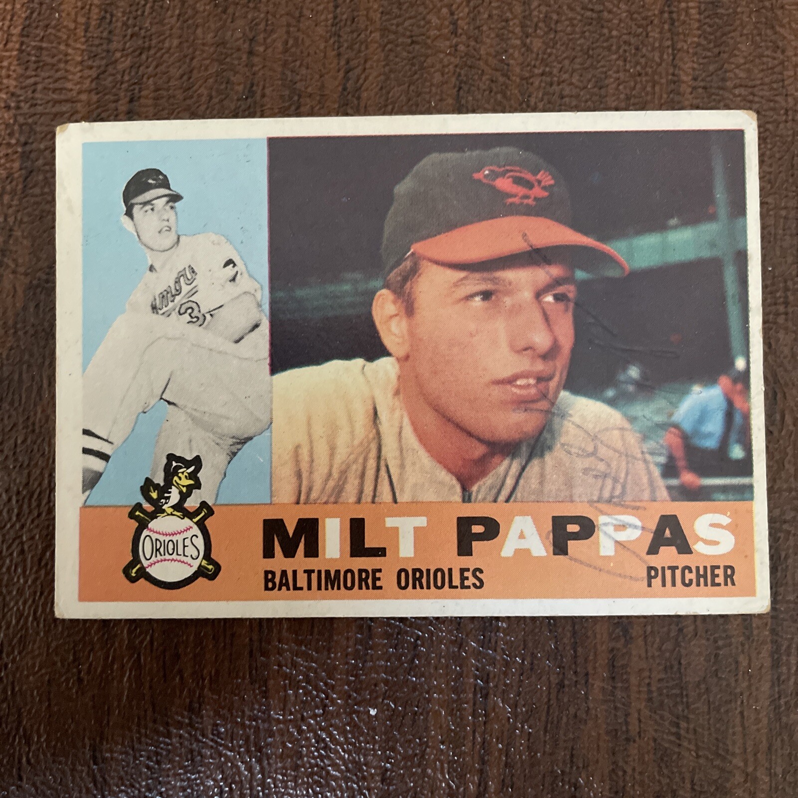 MILT PAPPAS 1960 TOPPS AUTOGRAPHED SIGNED AUTO BASEBALL CARD 12 ORIOLES ...