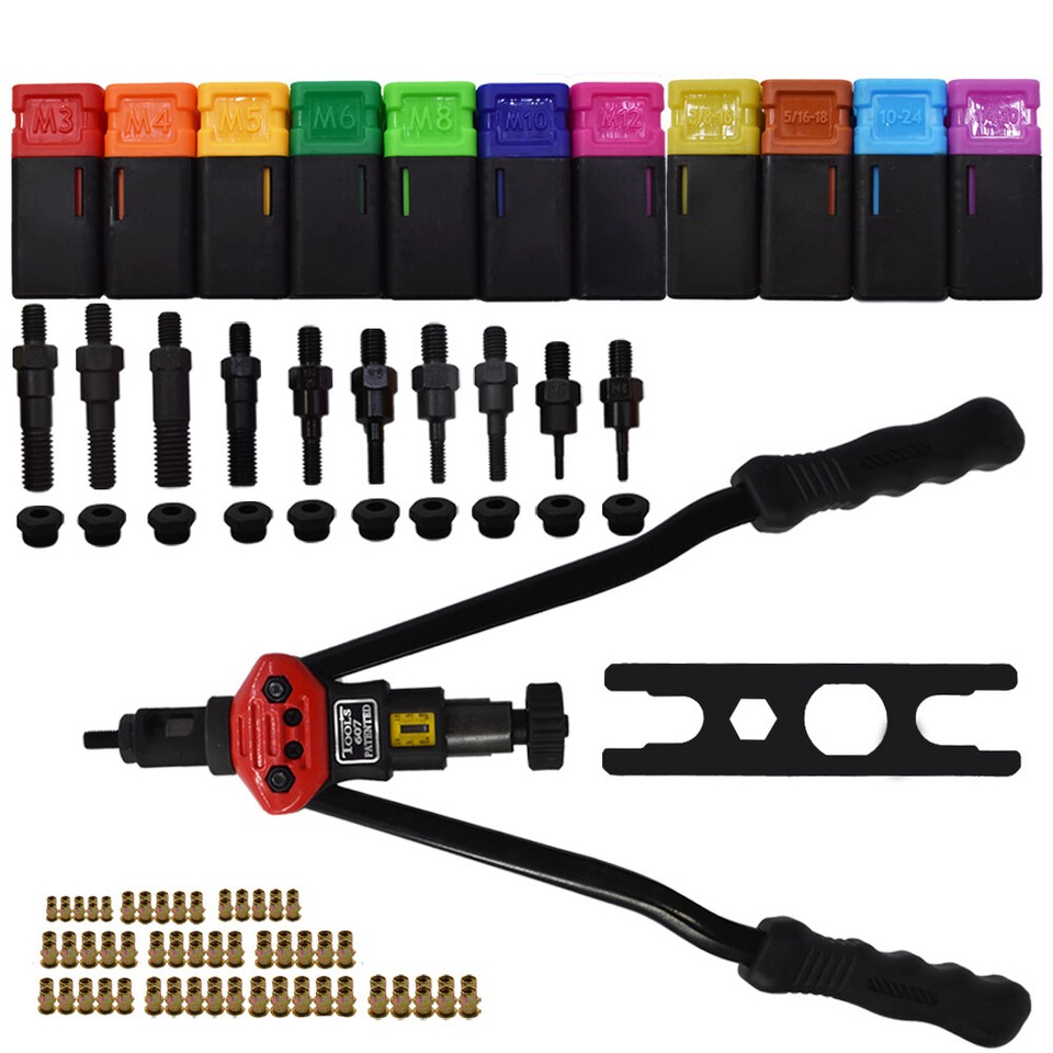 16" Rivet Nut Setter Kit 110Pcs Metric Rivet Nut + 11Pcs ...