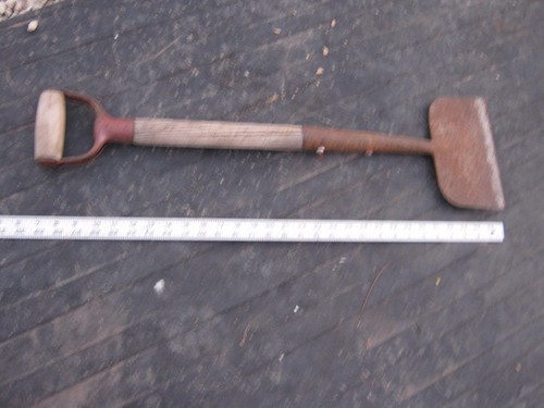 Vintage Primitive Used Tile / Wood Scraper D Handle Wood Metal great ...