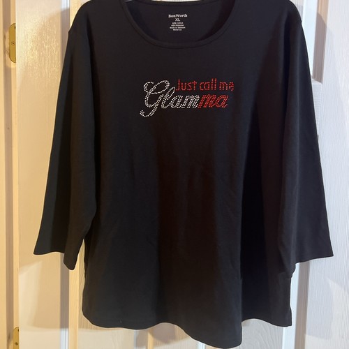Bonworth Just Call Me Glamma 3/4 SLEEVE Pullover Shirt Size Extra Large ...
