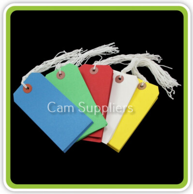 Large Reinforced Strung Tags Coloured Tags Luggage Labels 120mm x 60mm ...