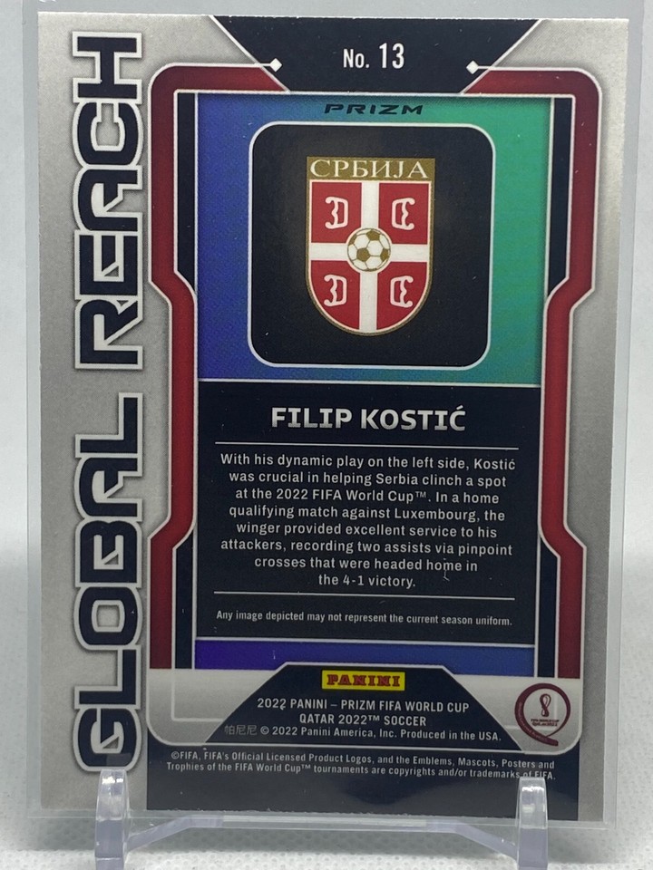 2022 Panini Prizm FIFA World Cup Silver Global Reach #13 Serbia Filip ...