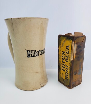 Early 1920's Hires Root Beer Stoneware Mug & Extract Formula w/ bottle ...