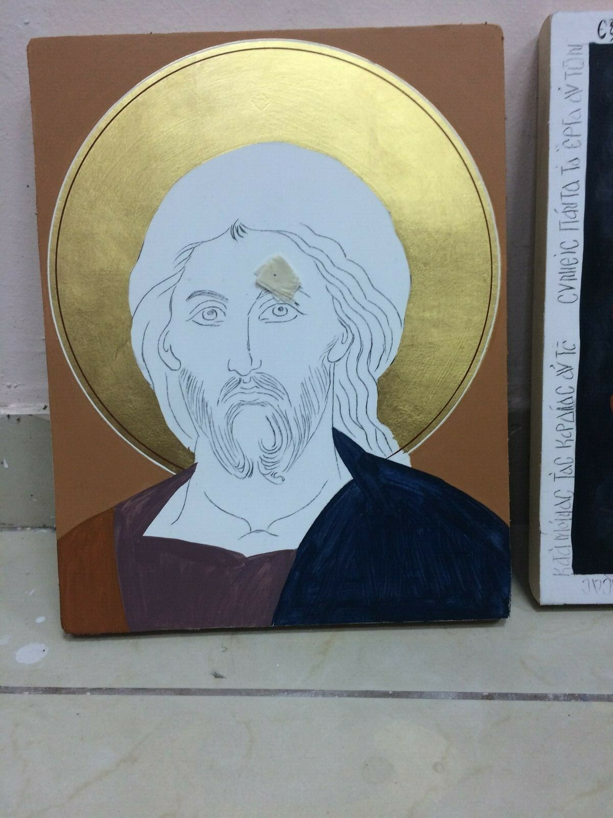 Jesus Christ Emanuel Panselinos detail Orthodox Byzantine icon wood ...