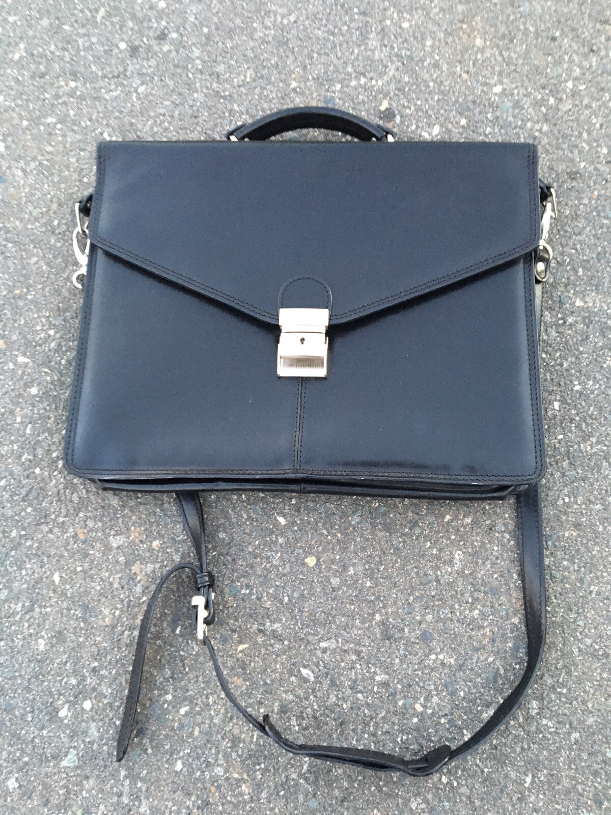 Gianni Conti Vera Pelle Leather Briefcase Black Made … - Gem