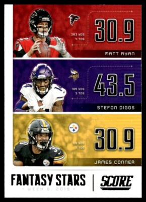2020 Score Fantasy Stars James Conner/Matt Ryan/Stefon Diggs Pittsburgh ...