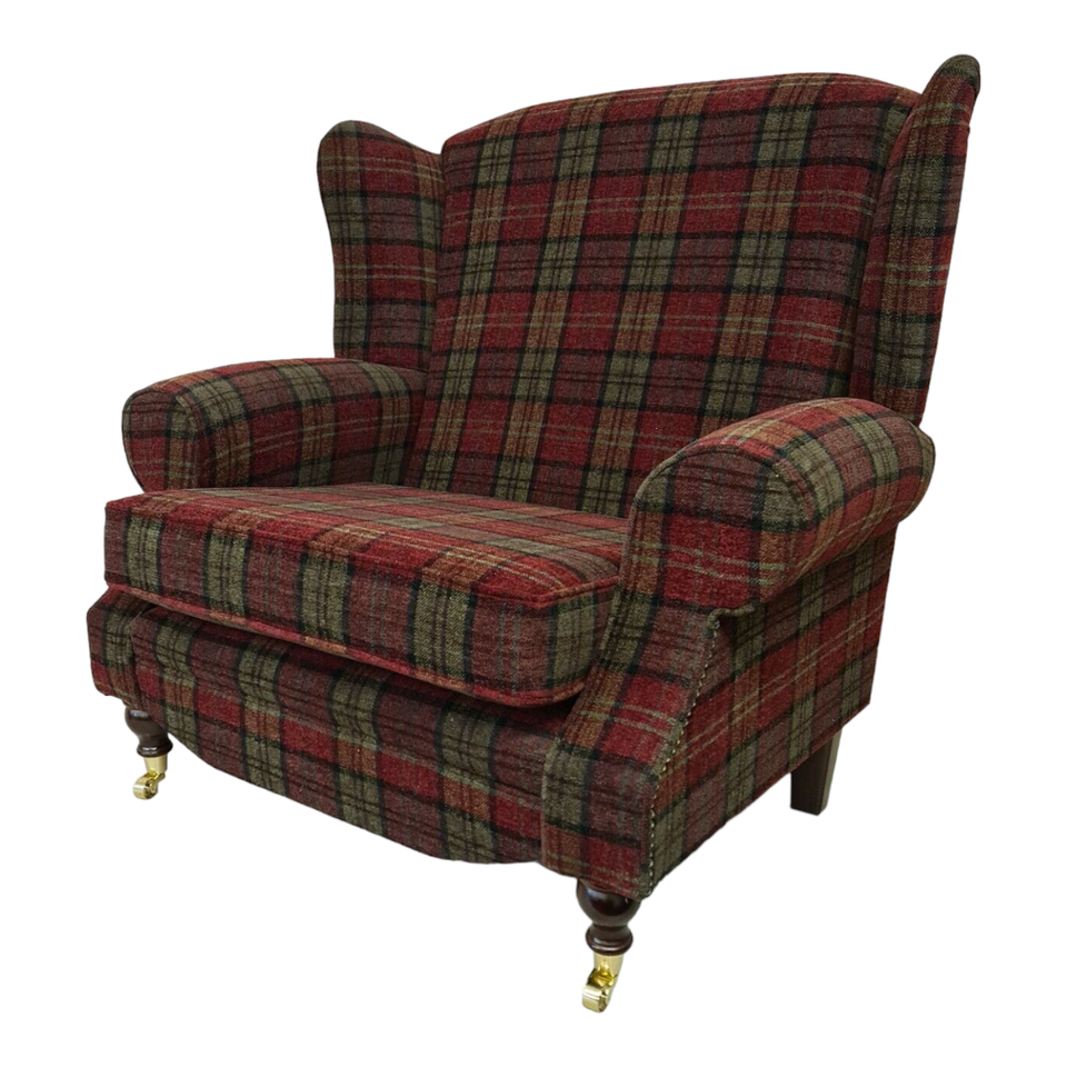 Snuggle Wing Back Extra Wide Cottage Fireside Chair EXTRA WIDE Lana Red ...