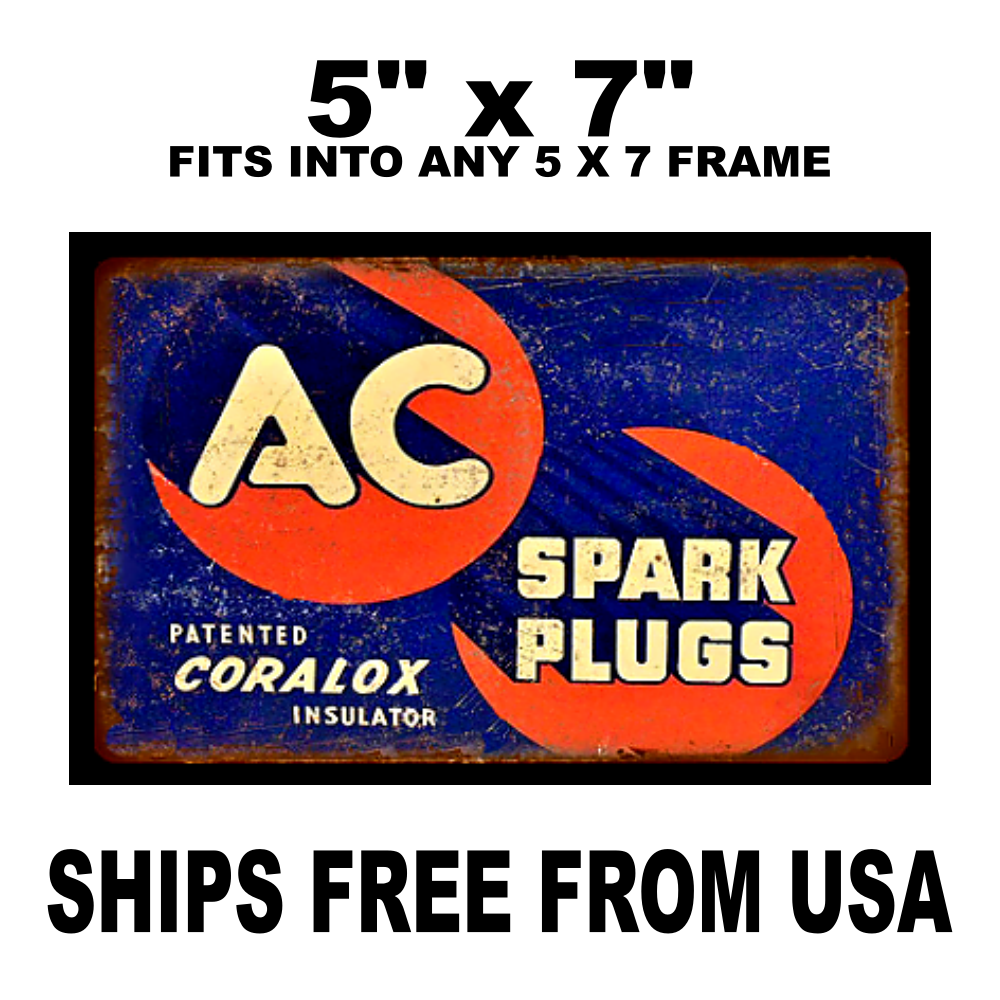 AC Spark Plug Sign Sticker-Original 50's, 60's Vintage Replica Decal | eBay