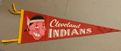 Cleveland Indians 1950's Vintage MLB FULL SIZE pennant - Chief Wahoo | eBay