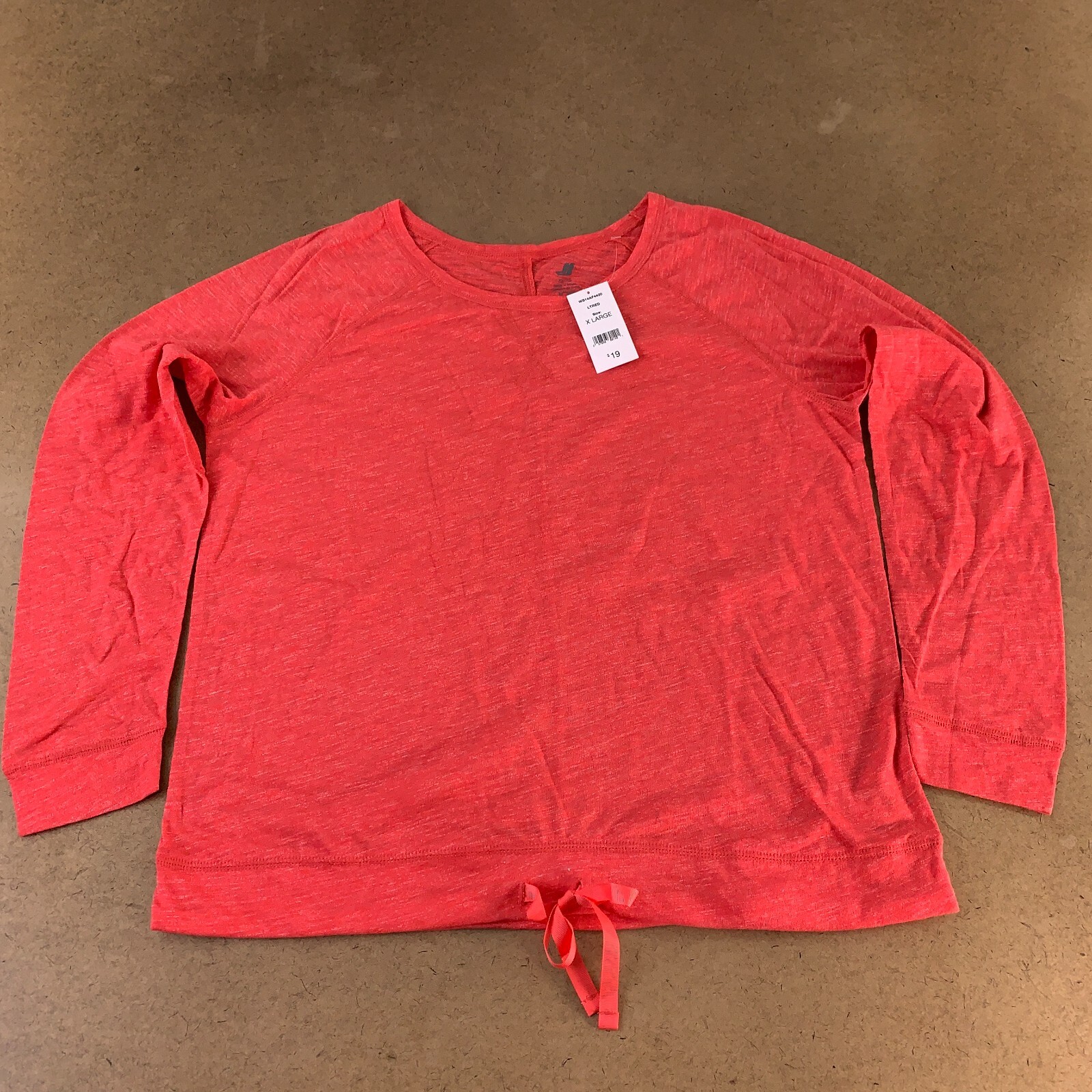 Joe Fresh Women's XL Red Lightweight Knit Long Sleeve Drawstring Hem ...