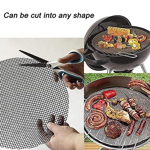 Grill Mesh Mat - Set of 4 Non Stick BBQ Grill Mats Heavy Duty Reusable ...