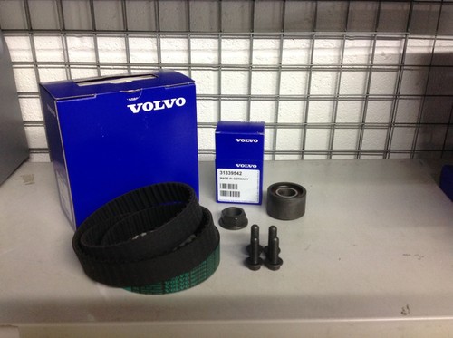 Genuine Volvo D5 Timing Belt KIt/Tensioner and 4 Pully Bolts And 1 ...