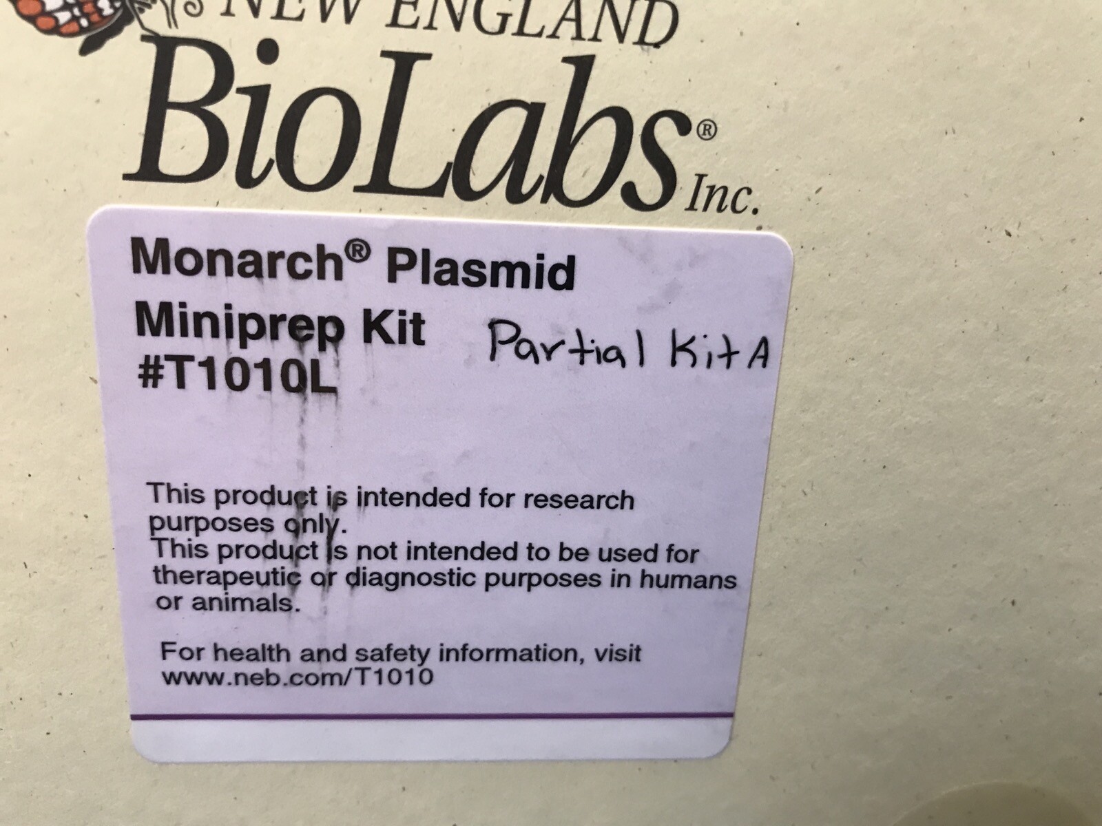 BIOLABS Monarch Plasmid DNA Miniprep Kit - Partial Kit T1010L A | eBay