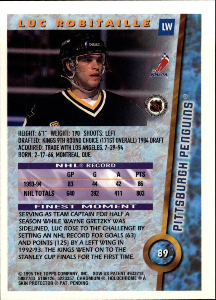 1994-95 Finest #89 Luc Robitaille - NM-MT | eBay