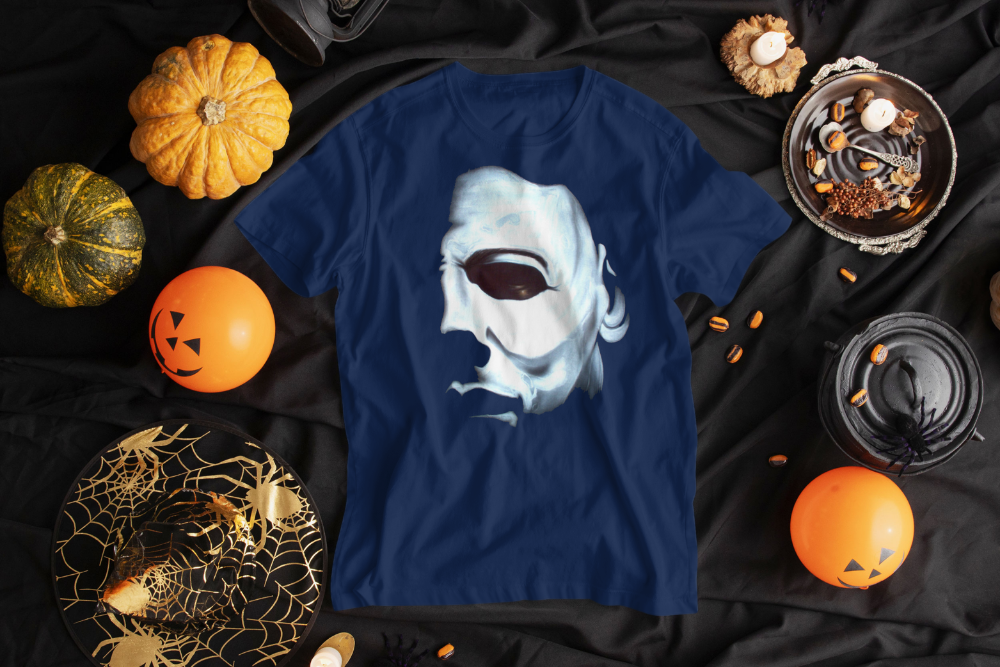 Michael Myers Mask Halloween T-Shirt Big and Tall or Small Graphic Pro ...