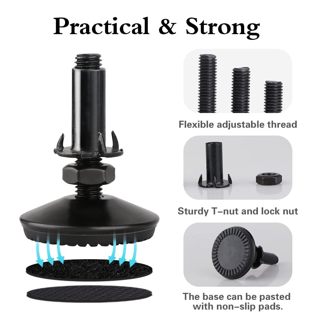 4 Pack Adjustable Swivel Leveling Feet for Table Workbench Machine ...