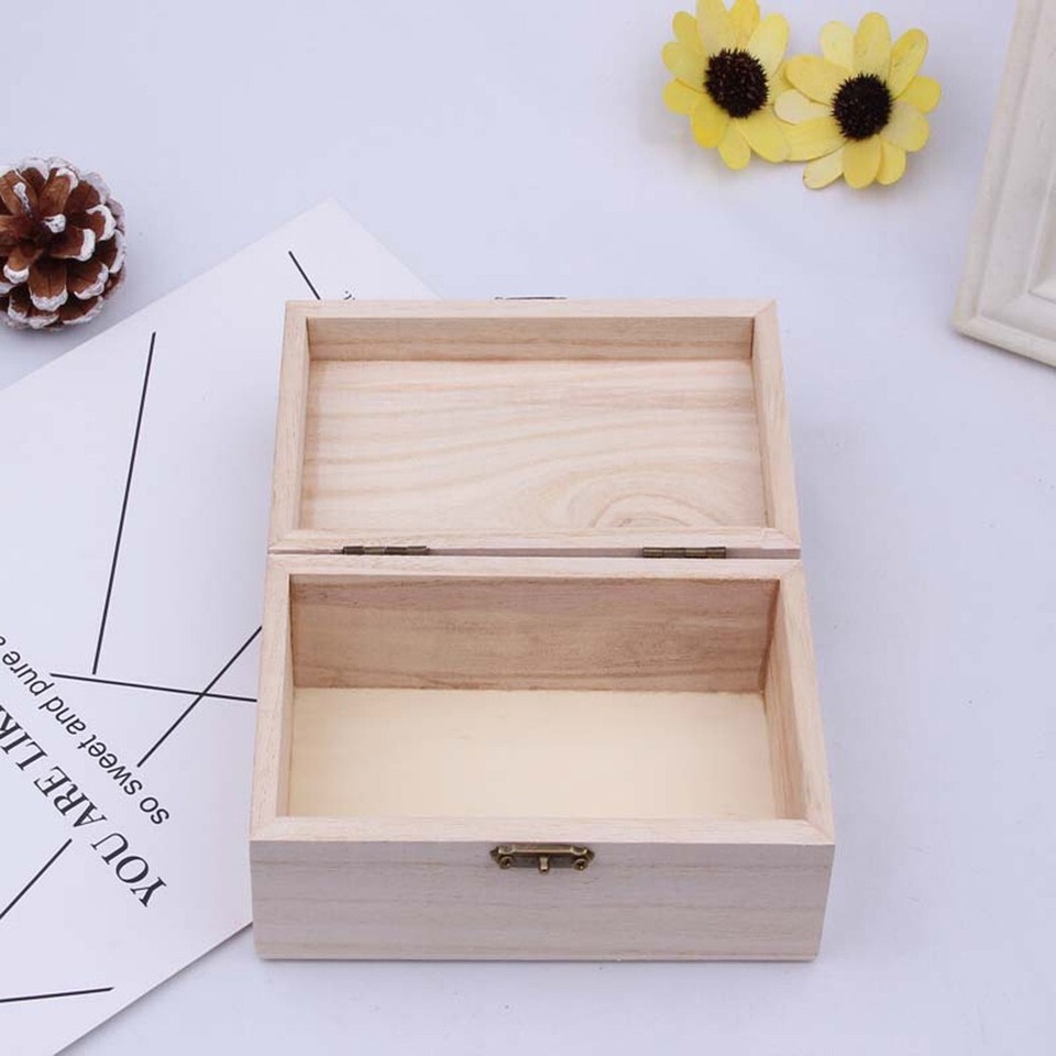1/3pcs Small & Large Wooden Storage Boxes Wood Memory Box Keepsake Box ...