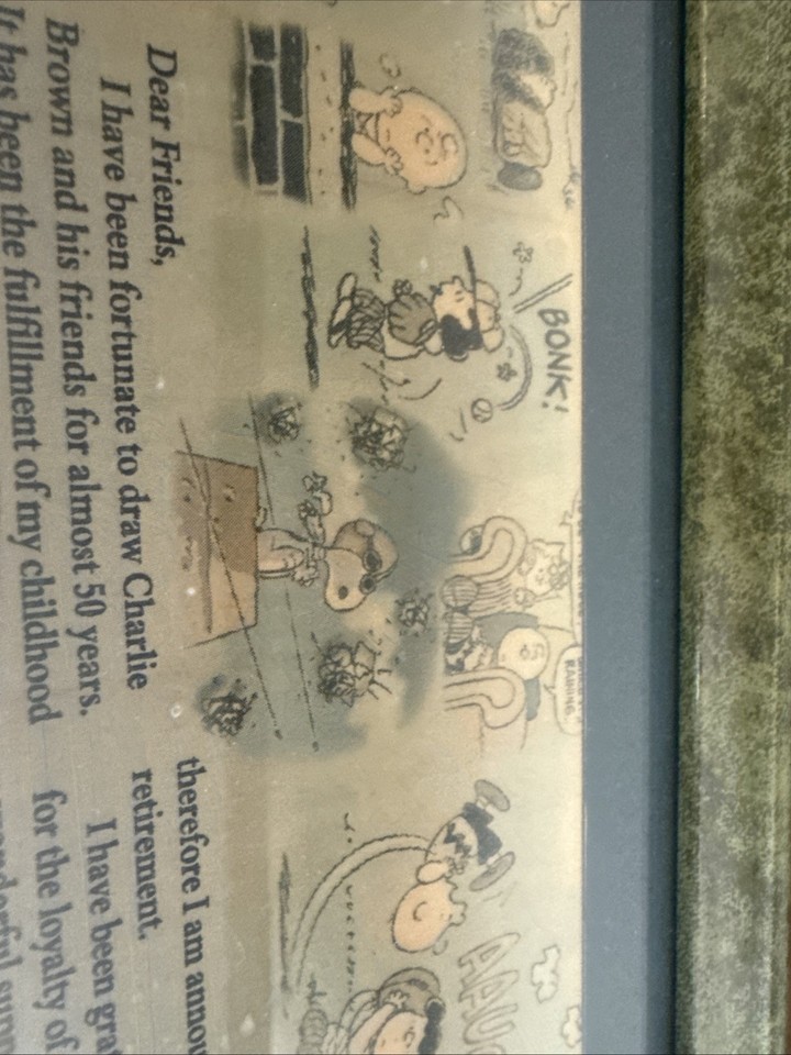 Charles Schulz Last Peanuts Comic Strip Feb. 13, 2000 Snoopy Charlie ...