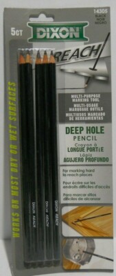 Lot of 4 packs Dixon 14305 Reach Deep Hole Woodcase Pencils, 5mm Lead ...