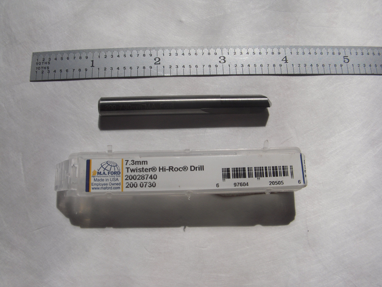 NEW M.A. FORD USA SOLID CARBIDE HI-ROC DRILL 7.3MM DIA. X 19MM LOC X ...