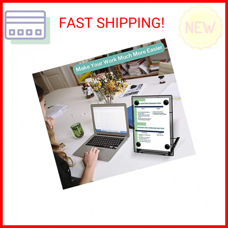 MaxGear Desktop Document Holder for Typing, Paper Holder Stand for Desk ...