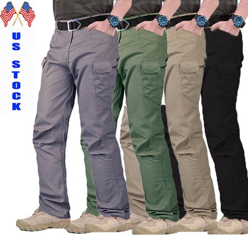 Tactical Mens Cargo pants Waterproof Work Hiking Combat Outdoor ...