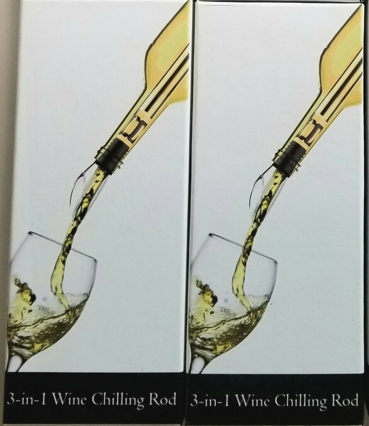 Lot of 2 Vino Ninja Wine Pourer Stopper and Chill Rod 3-in-1 NEW in Box ...