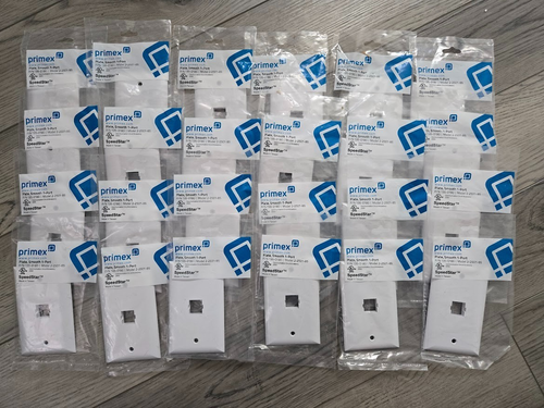 24-Plates Primex #2-2501-85 Plate Smooth 1 Port Finish Single Gang 135 ...