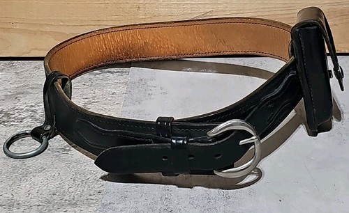 Don Hume Black Leather Duty Utility Belt B-106 36x2.25 Cuff Case ...