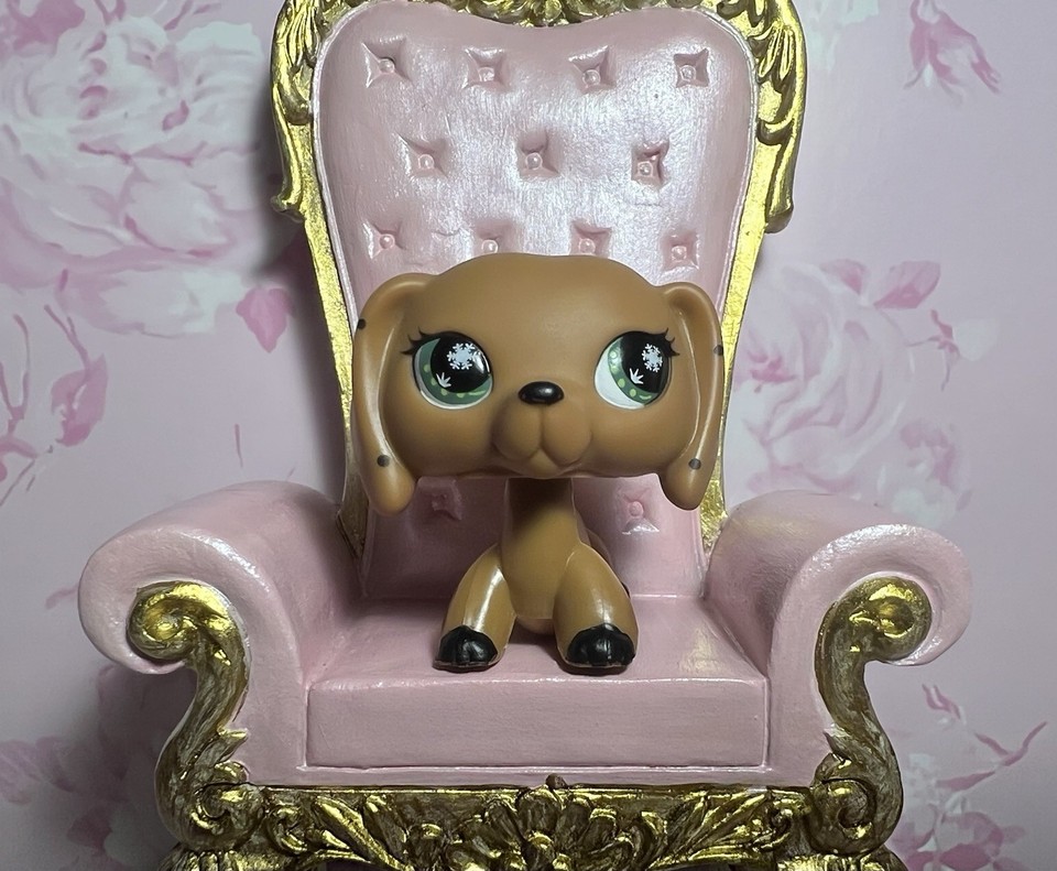 Authentic Littlest Pet Shop LPS Monopoly Dachshund Dog Black Polka Dots ...