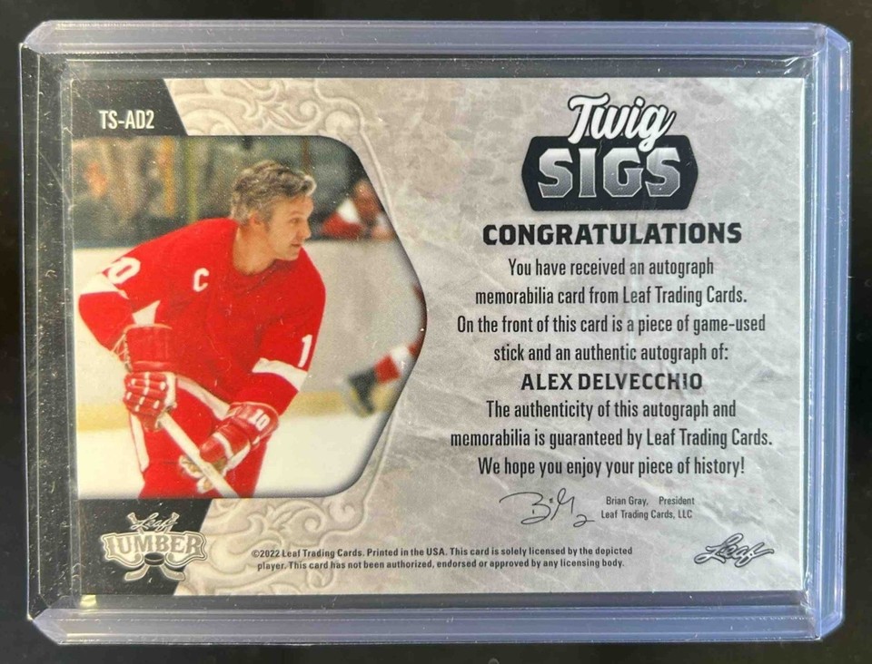 2022 Lea Lumber Alex Delvecchio Twig Sigs Stick Auto Autograph #7/12 | eBay