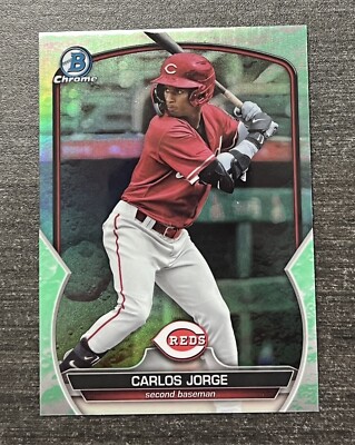 2023 Bowman Chrome MLB Baseball 1st Lunar Glow Refractor Carlos Jorge ...