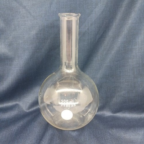 Pyrex 500mL Neck Round Distilling Flask Chemistry Elementary College ...