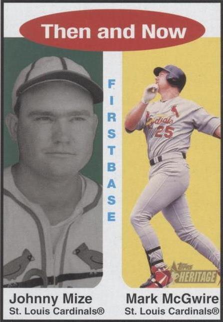 2001 Topps Heritage - Then and Now Mark McGwire, Johnny Mize #TH 7 for ...