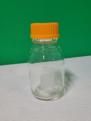 PYREX 250mL Round Media Storage Bottles, with GL45 Screw Cap, 1395-250 ...