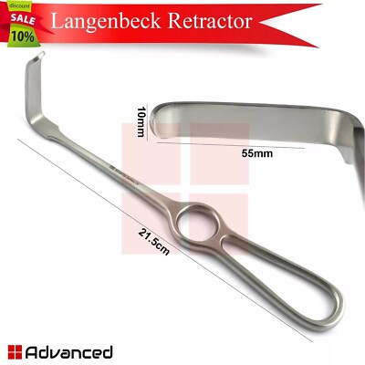 Surgical Langenbeck Soft Tissue Retractor 21.5cm x 55mm x 10mm Oral ...