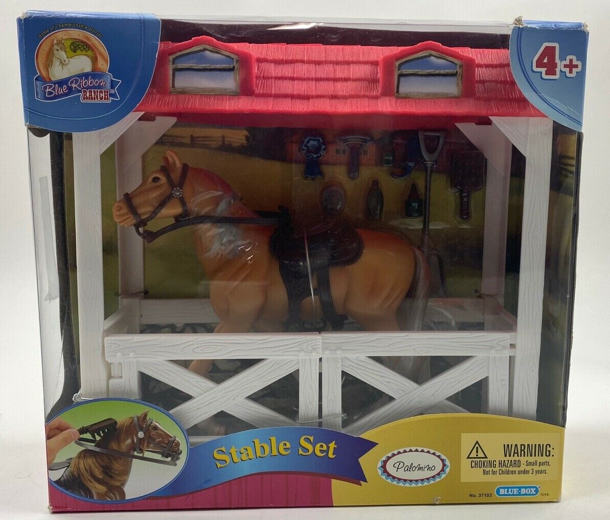Blue Box Blue Ribbon Ranch Horse Stable Set Palomino | eBay