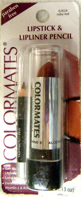 NEW COLORMATES LIPSTICK & LIPLINER PENCIL - RUBY RED ***SHIPS FAST ...