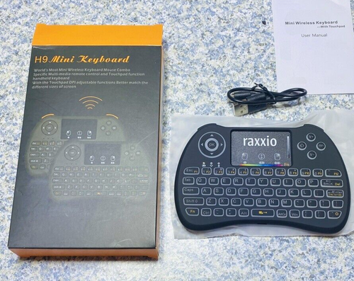 Raxxi H9 wireless Mini Handheld Remote Keyboard w box & instruction | eBay