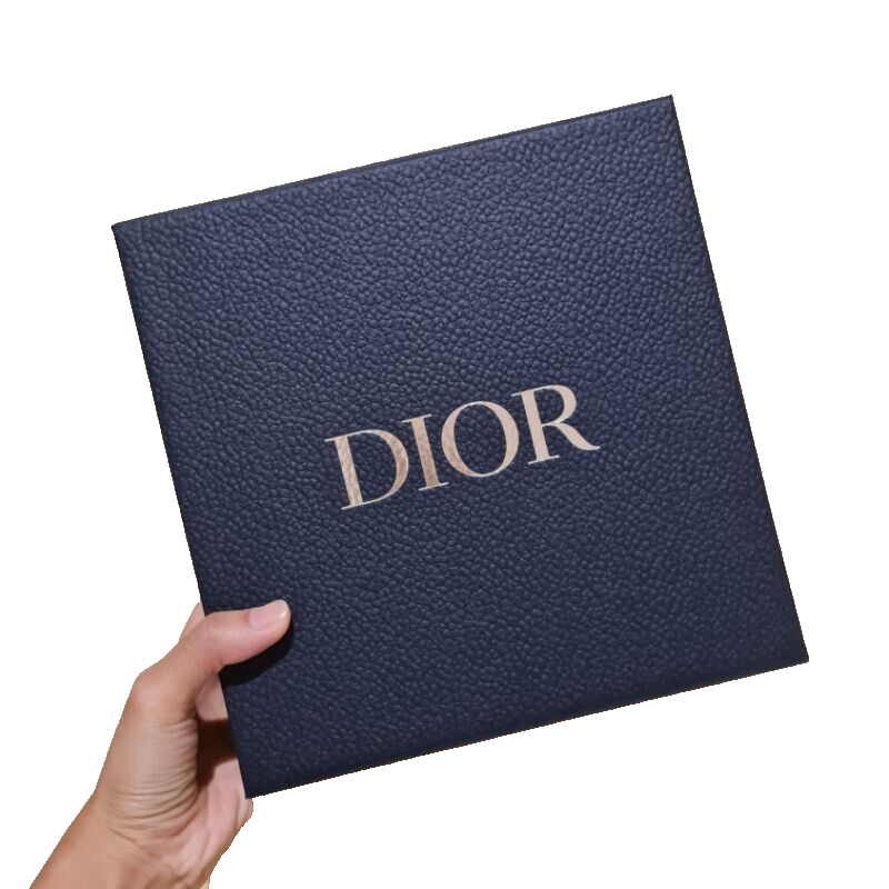 DIOR LOGO Empty Storage Gift Box Magnetic Flap Navy/Silver 8.5 x 8.5 x ...