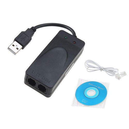 Dual RJ11 Port USB 56K Dial Up Voice Fax Data Modem Adapter For Windows ...