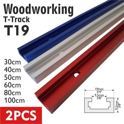2pcs T-track Slot Miter Track Jig Fixture Slot T19 Woodwork Aluminium ...